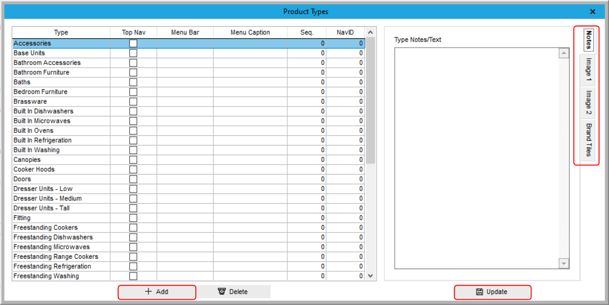 Create Types & Categories – eStore
