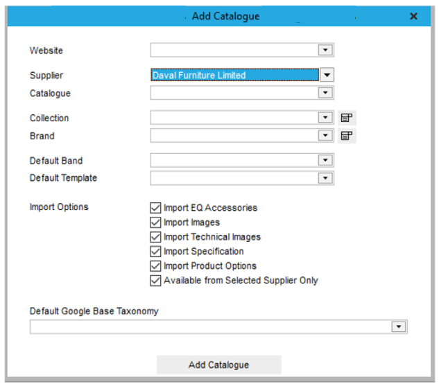 How to download non-furniture catalogues into eStore – eStore