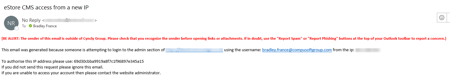 Logging into the CMS – eStore