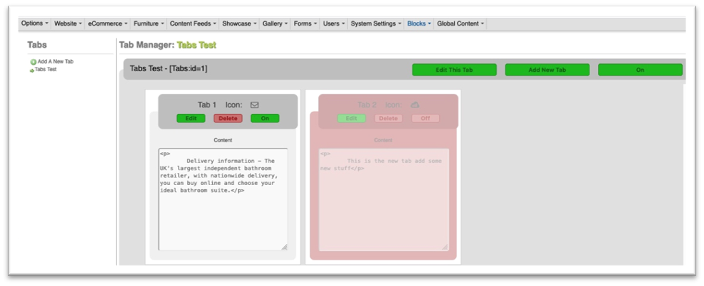 Blocks Module: Tabs – eStore