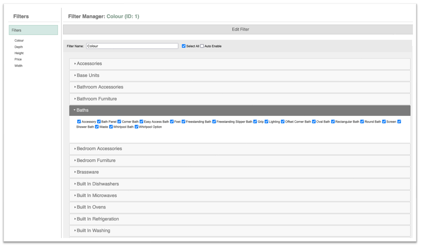 Advanced Filters – eStore
